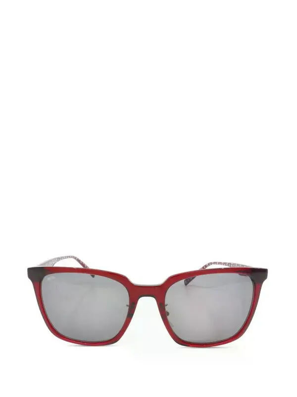 Mcm Square-frame Sunglasses With Logo Plaque - Red