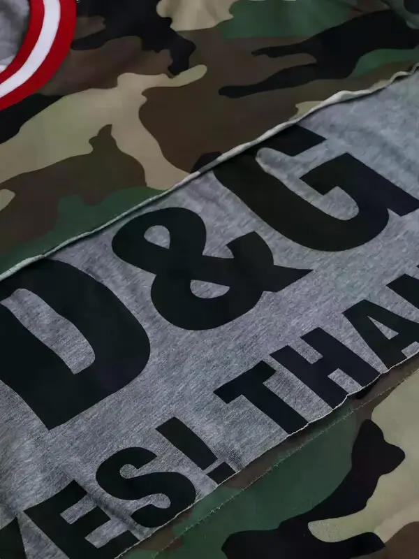 Dolce & Gabbana Camouflage Patchwork Logo T-shirt