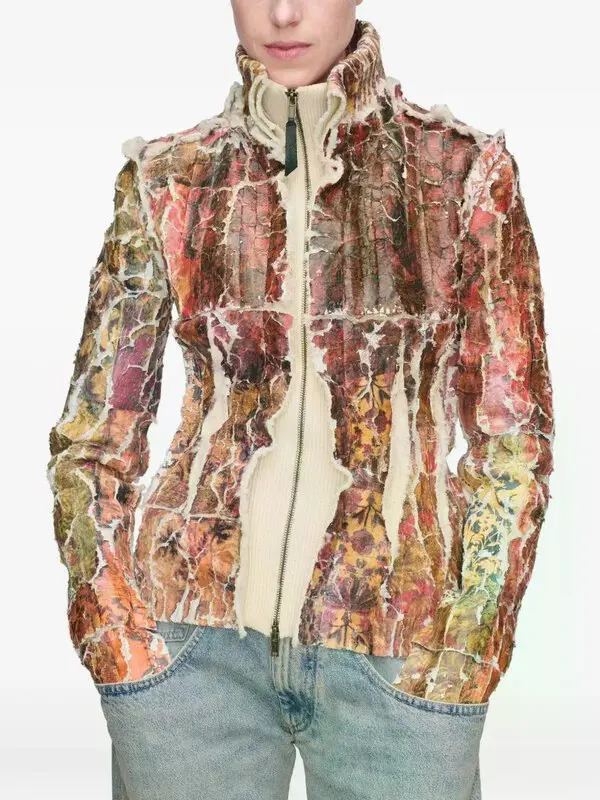 MAISON MARGIELA Fragmented Floral Zip-up Cardigan