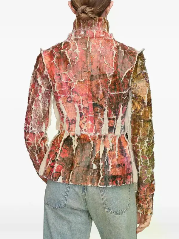 MAISON MARGIELA Fragmented Floral Zip-up Cardigan