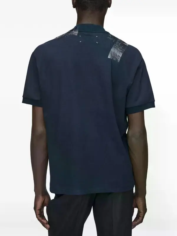 MAISON MARGIELA Tape-detail V-neck Polo Shirt