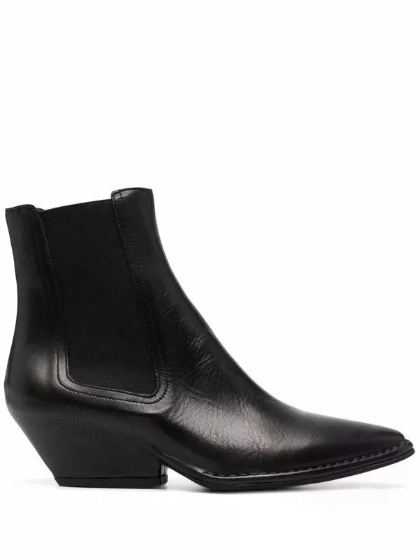 DEL CARLO Mid-block Heel Leather Boots