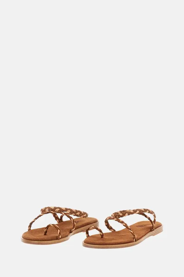 ANCIENT GREEK SANDALS Braided Suede Sandals - Marrone
