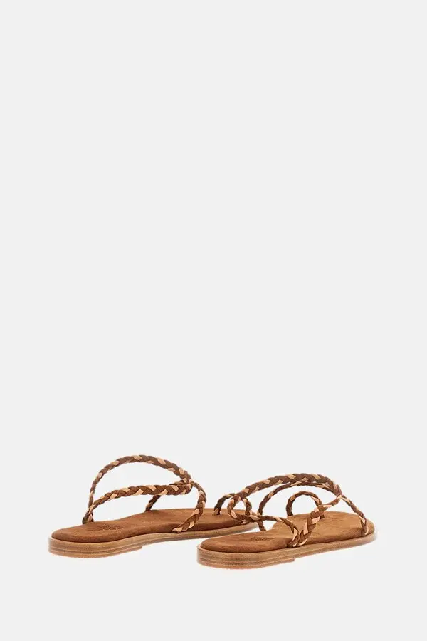 ANCIENT GREEK SANDALS Braided Suede Sandals - Marrone