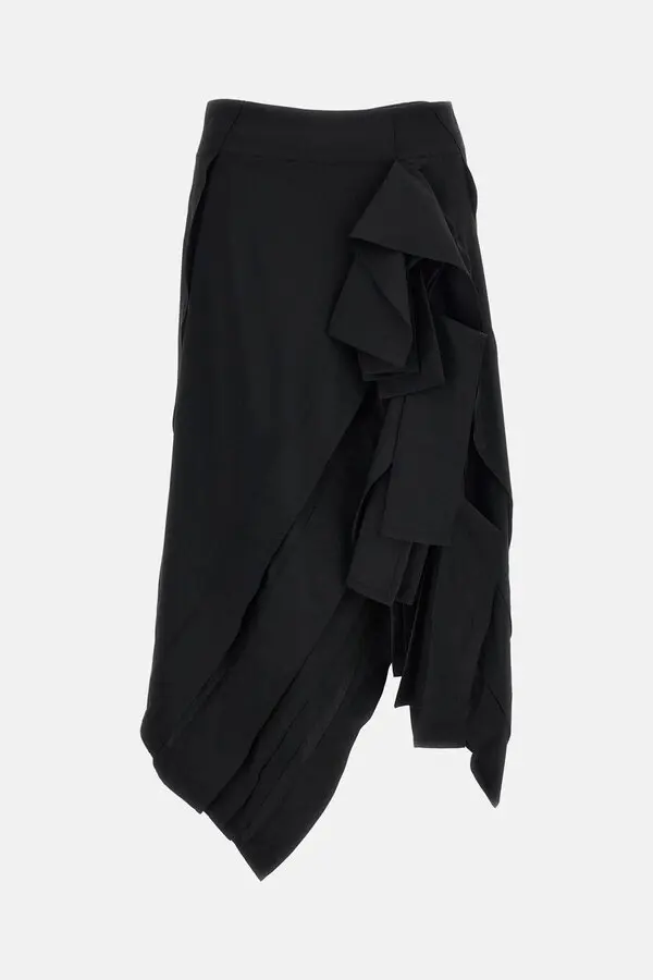 Bottega Veneta Fresco Wool Midi Skirt