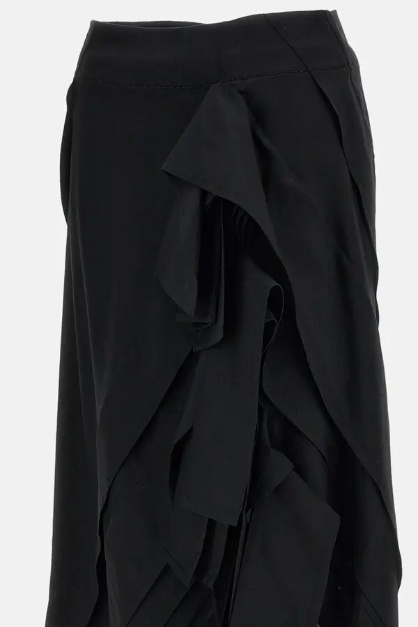 Bottega Veneta Fresco Wool Midi Skirt - Black