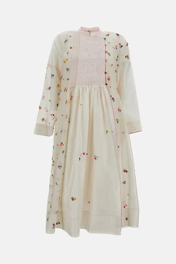 Pero Long-sleeved Dress - Bianco