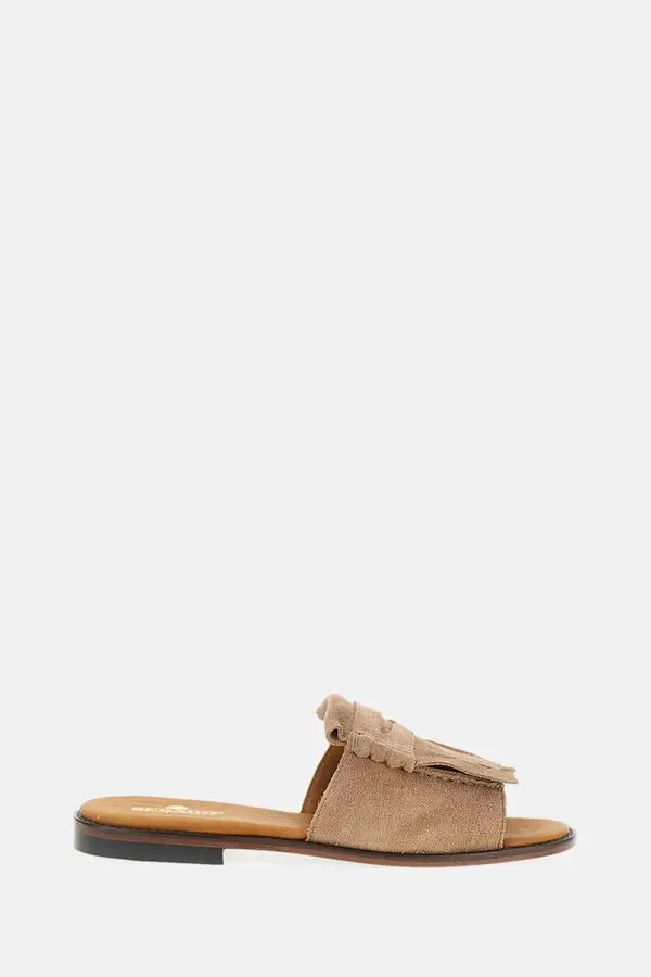 SEBAGO Suede Leather Fringe Slide Sandals