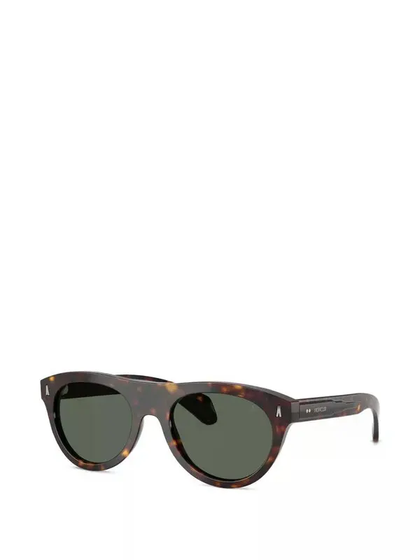 Moncler Tortoiseshell-effect Round Frame Sunglasses - Brown