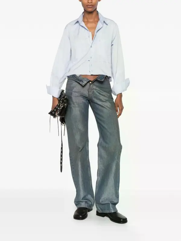Vetements Cropped Raw-edge Shirt