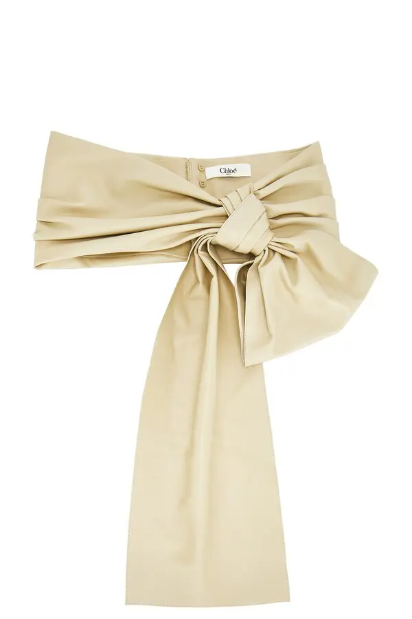Chloé Bow Detail Leather Belt - Almond Yellow