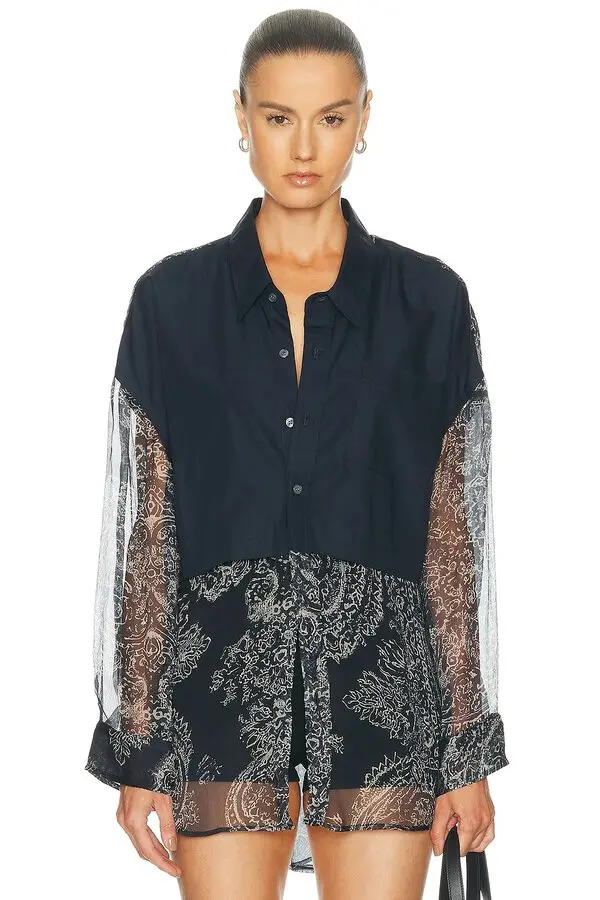 R13 Overlay Drop Neck Shirt