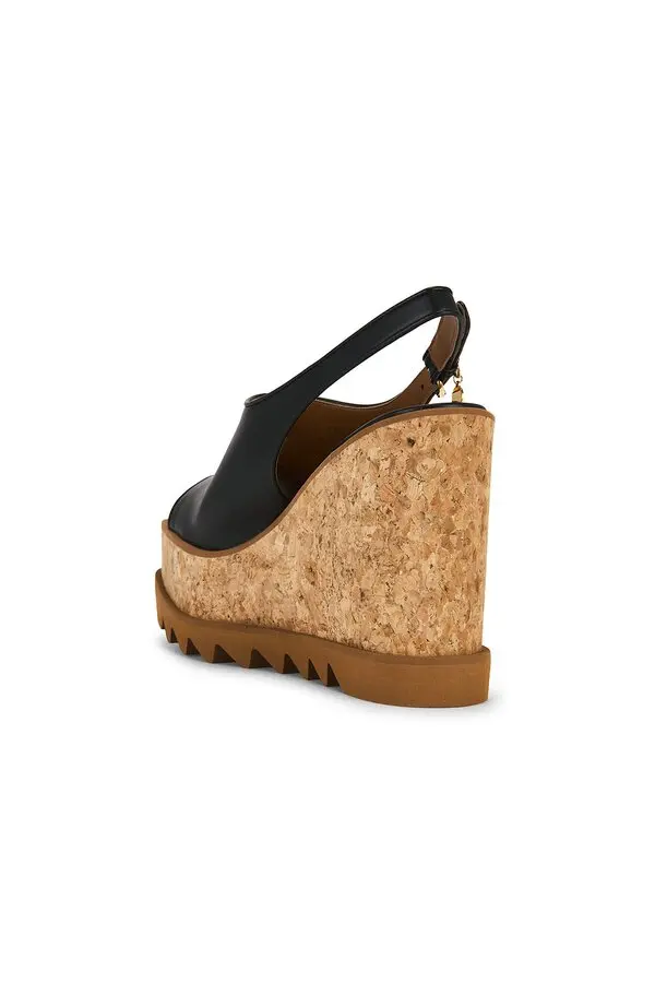 Stella McCartney Sneakelyse 120 Slingback Wedge Sandal - Black