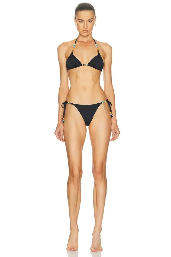 Staud Sisley Side Tie Bikini Bottom - Black