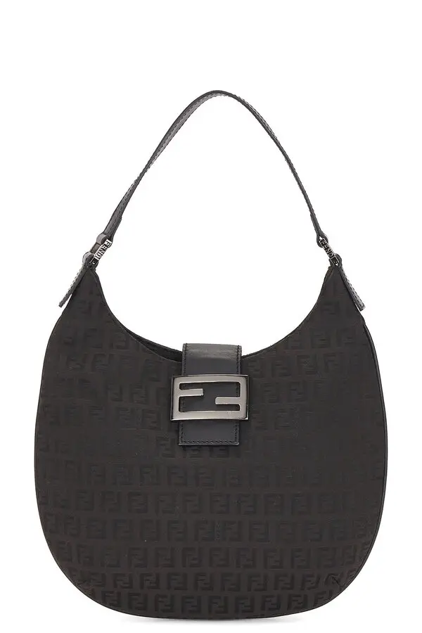 Fendi Zucchino Hobo Bag - Black