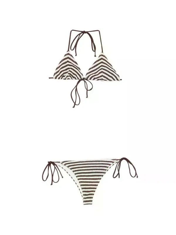 MC2 SAINT BARTH Maleah Striped Bikini - Brown
