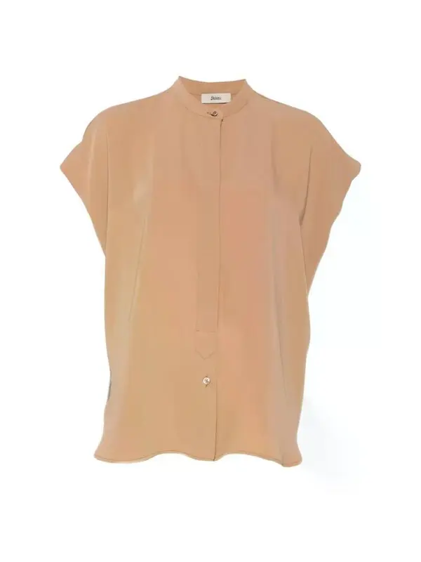 Herno Band-collar Cap-sleeve Blouse