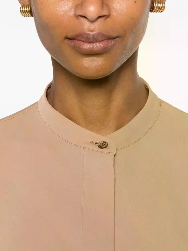 Herno Band-collar Cap-sleeve Blouse