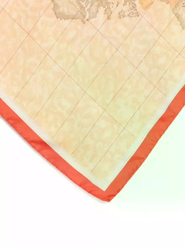 ALVIERO MARTINI 1° CLASSE Geo Map-print Silk Scarf