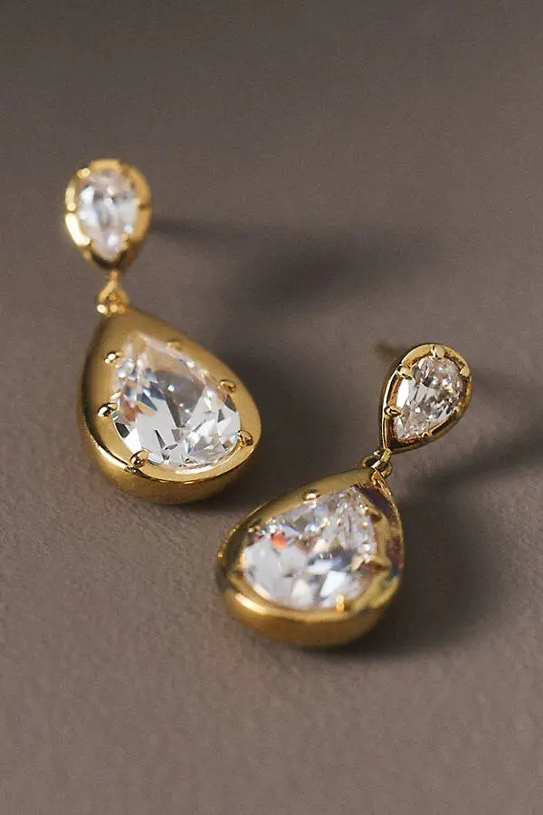 Nadri Sunny Tear Drop Earrings - Gold