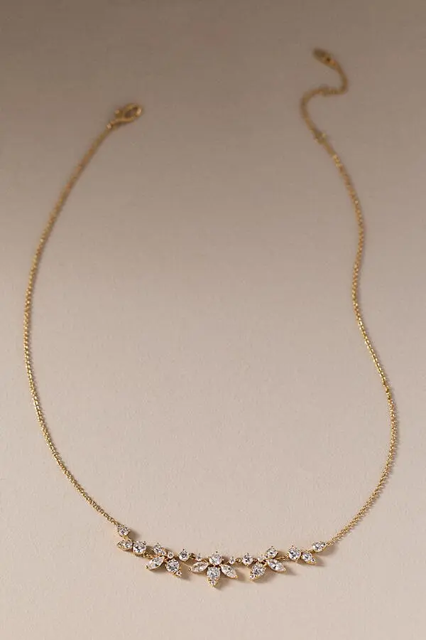 Nadri Laura Crystal Floral Necklace - Gold