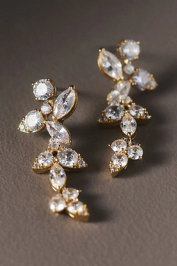 Nadri Floral Cluster Drop Earrings
