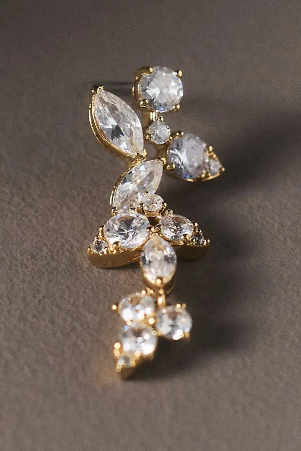 Nadri Floral Cluster Drop Earrings