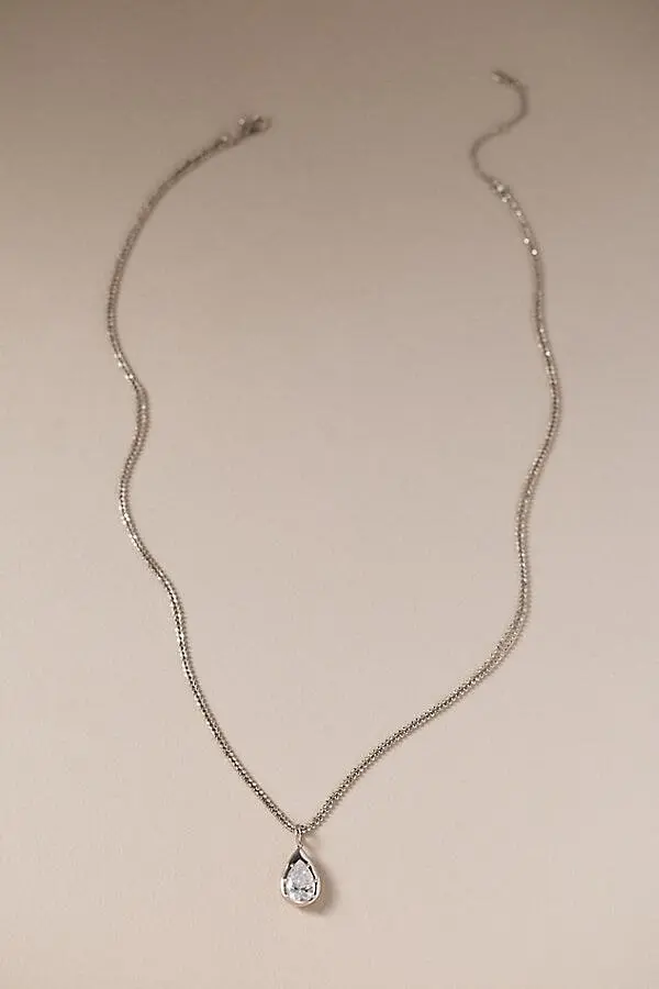 Nadri Sunny Bezel Pendant Necklace - Silver