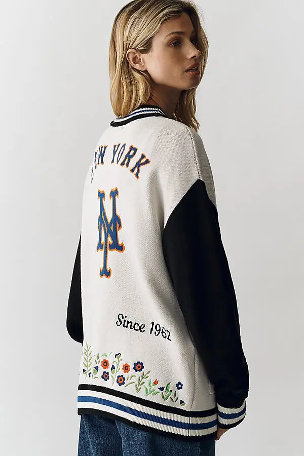 Mitchell & Ness Mlb Cardigan With Embroidered Details - Mets