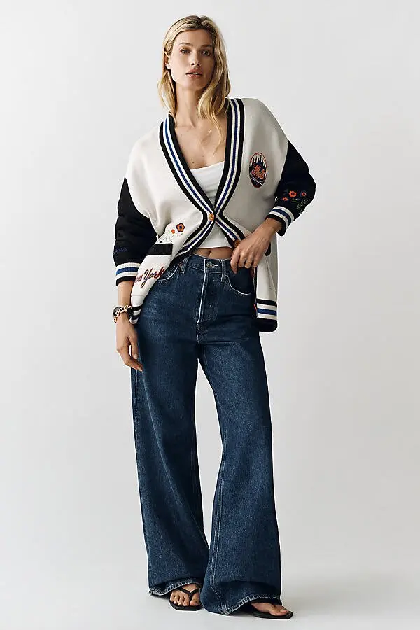 Mitchell & Ness Mlb Cardigan With Embroidered Details - Mets