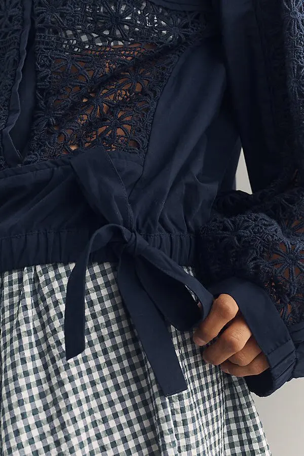 Anthropologie Lace Bomber Jacket