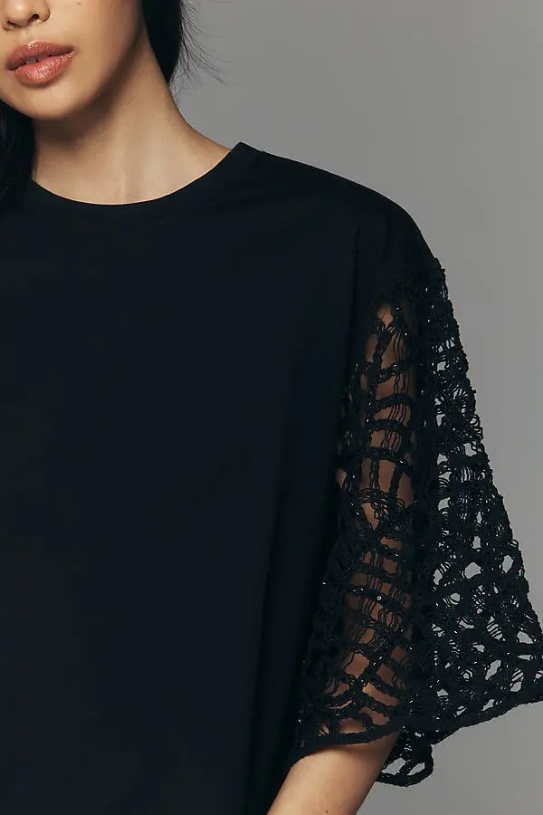 Sanctuary Crochet Sleeve T-shirt