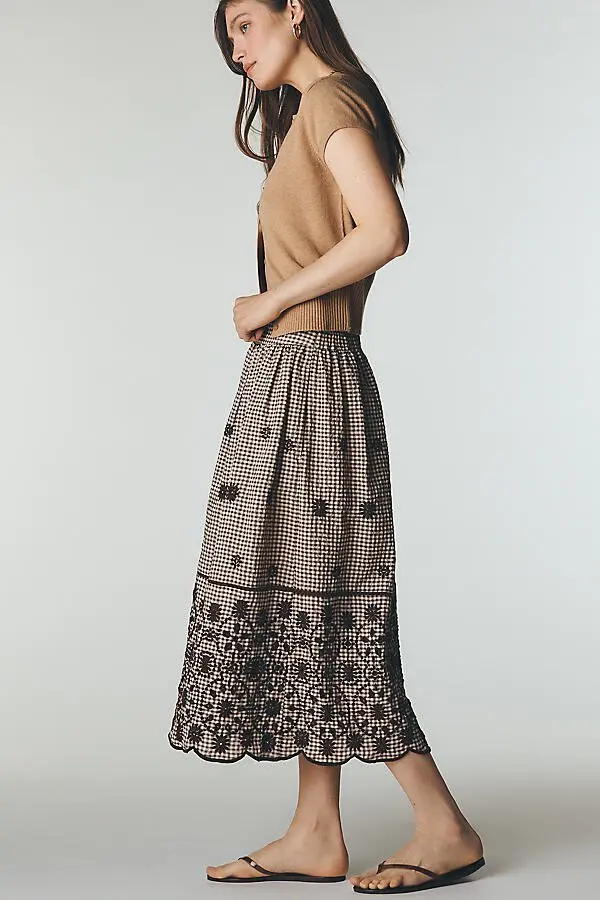 Maeve Embroidered Culotte Pants