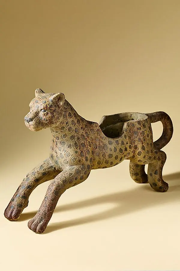 Anthropologie Vintage Pot - Leopard