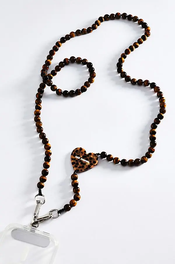 SOLAR ECLIPSE Hand-painted Crossbody Phone Chain - Cat Mom