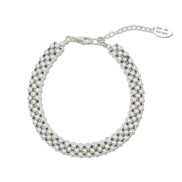 PAS DE MARQUE Sterling Beaded Bracelet - Silver