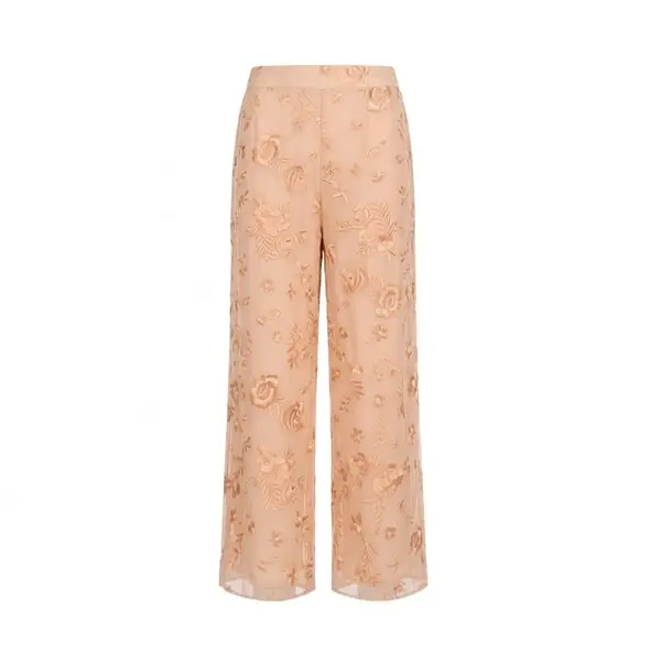 GLAM ON YOU Kyla Wide Leg Embroidered Pants