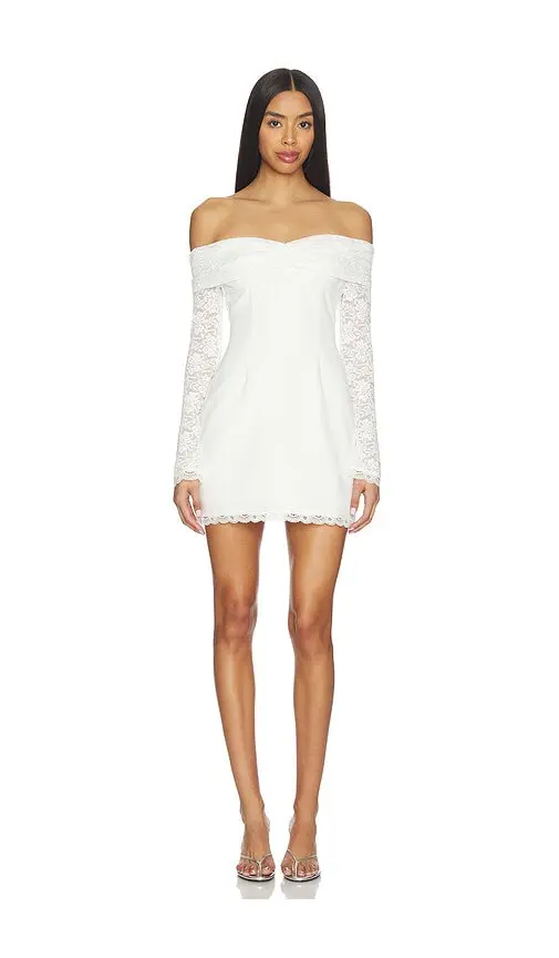 RUNAWAY THE LABEL Leona Long Sleeve Mini Dress - White