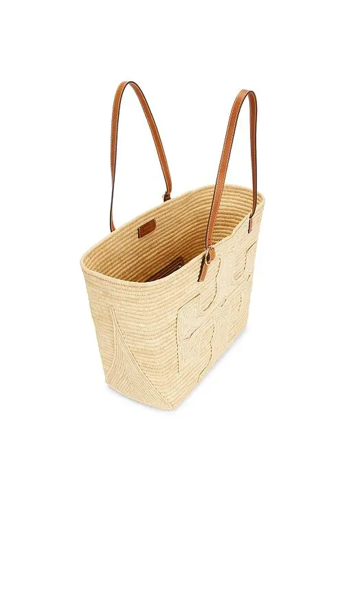 Tory Burch Ella Structured Straw Large Tote - Neutral
