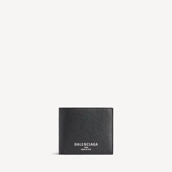 Balenciaga Credit Square Folded Coin Wallet - Black