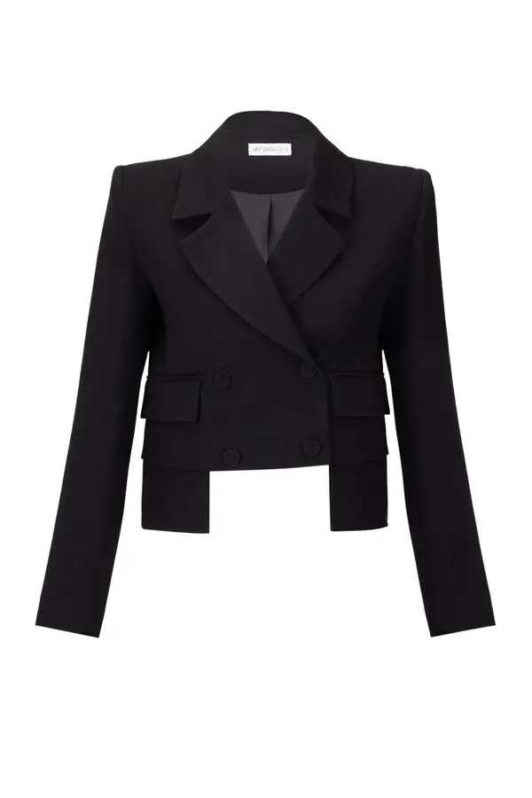 MA MULIER Hira Cropped Double-breasted Jacket