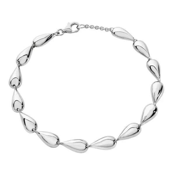 LUCY QUARTERMAINE Solid Sterling Tear Drop Full Bracelet - Silver