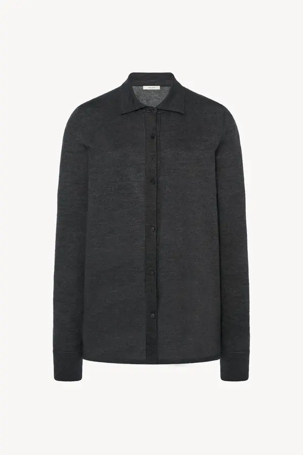 THE ROW Long Sleeve Collared Cardigan
