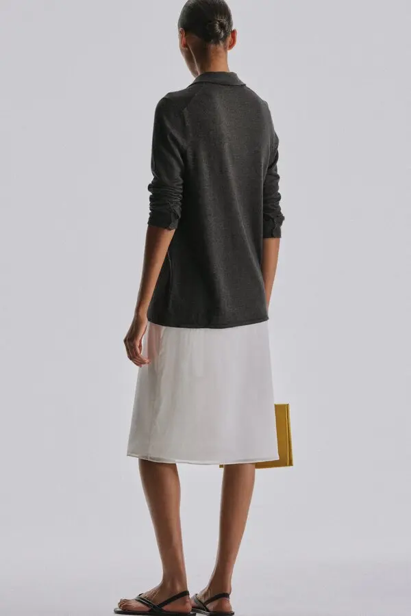 THE ROW Long Sleeve Collared Cardigan