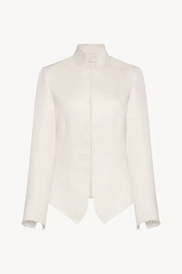 THE ROW Brianda Tailored Linen Satin Jacket