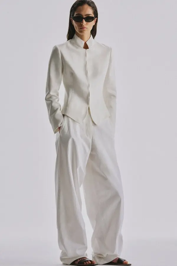 THE ROW Brianda Tailored Linen Satin Jacket