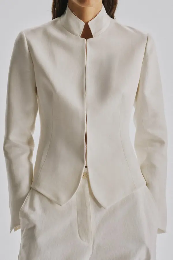 THE ROW Brianda Tailored Linen Satin Jacket