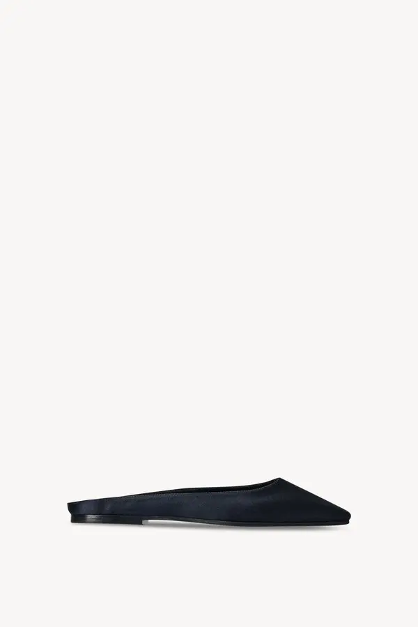 THE ROW June Mule In Goatskin Suede - Navy
