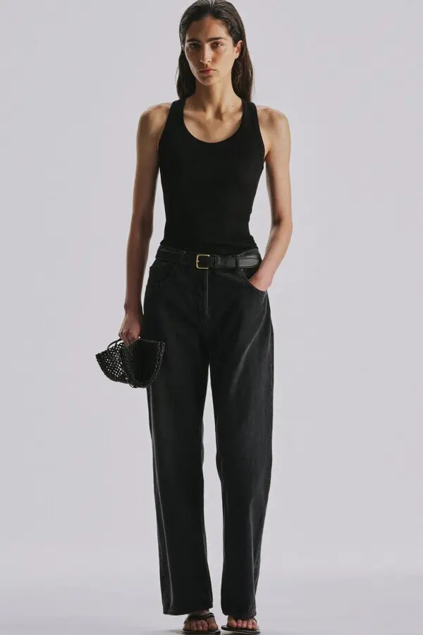 THE ROW Cendrea Racerback Tank Top - Black