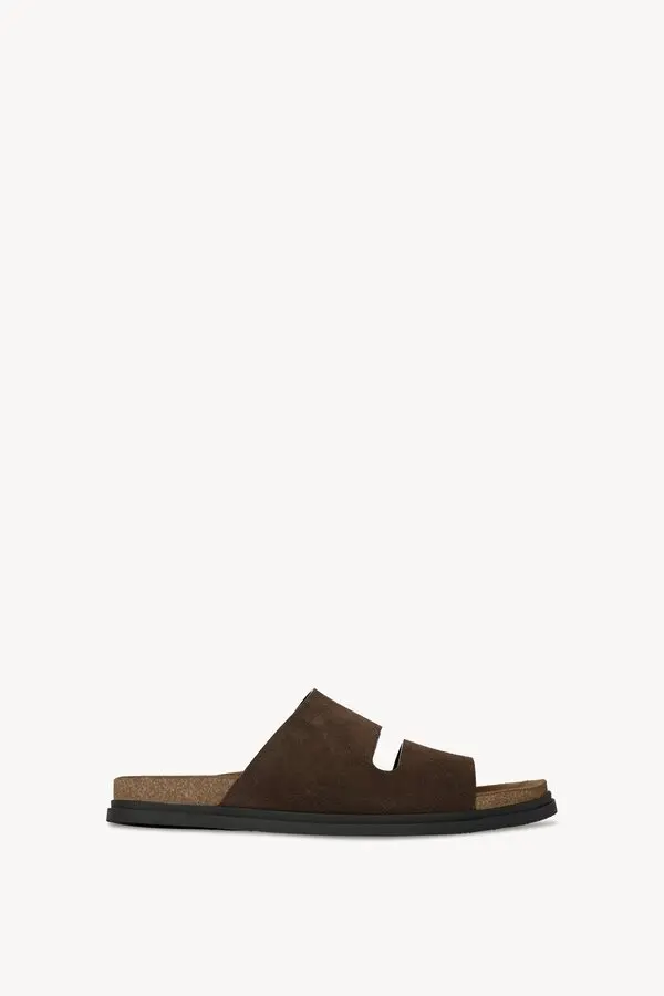 THE ROW Suede Band Sandals - Lacquer Brown